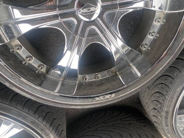 22” 5-lug ROX chrome wheels 5x4.5 or 5x4.75 with tires - auto wheels ...