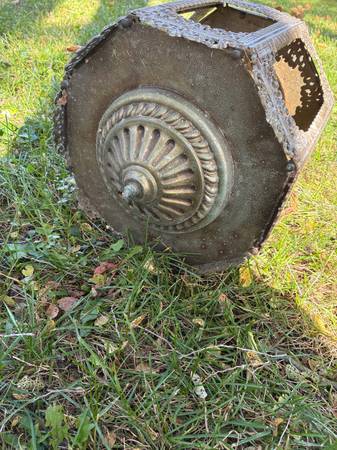 Antique electric GOTHIC BRASS HANGING Swag LAMP HOUSING - antiques - by ...