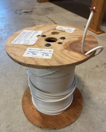 Half Roll of Copper Coaxial Cable, White, approx. 500 ft - general for ...