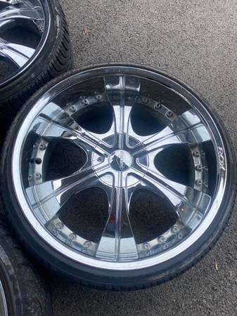 22” 5-lug ROX chrome wheels 5x4.5 or 5x4.75 with tires - auto wheels ...