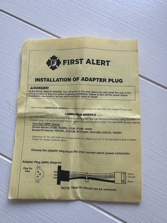 2 Pc- First Alert BRK / Firex ADF Smoke Alarm Adapter Plugs, BOCV56F1Z ...