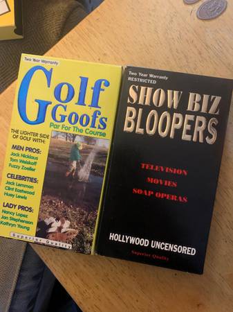2 VHS TAPES-SHOW BIZ BLOOPERS-GOLF GOOFS-1991 - cds / dvds / vhs - by ...