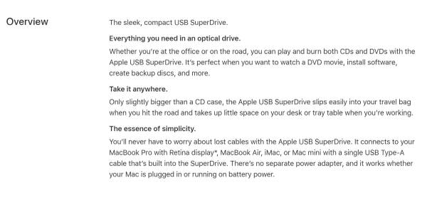 Apple USB superdrive DVD CD player recorder new - electronics - by ...