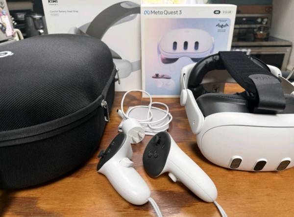 Meta Quest 3 512GB VR Headset - White 4k with Kiwi Elite Battery Strap ...