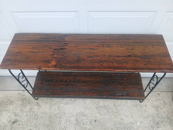 Wood & Wrought Iron sofa table - furniture - by owner - sale - craigslist
