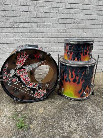 Vintage Pearl Flaming Hot Cool Ranch Dorito Drums 3 piece Kit Set ...