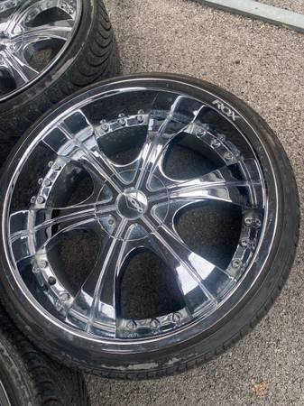 22” 5-lug ROX chrome wheels 5x4.5 or 5x4.75 with tires - auto wheels ...