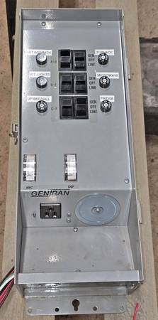 Gentran Backup Generator Transfer Switch - 6 Circuit 15 Amp - materials ...