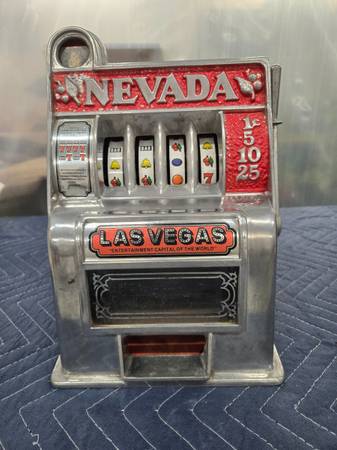 Vintage Metal Nevada Slot Machine Bank - general for sale - by owner ...
