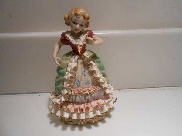 Vintage Antique Porcelain Victorian Lady Figurine About 5.5"H No Chips ...