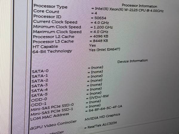 DELL PRECISION 5820 INTEL XEON W-2125 4.00 GHZ - computers - by owner ...