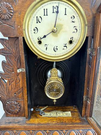 Ansonia Clock Co. Pressed Oak Gingerbread Clock, Late 19th Century ...
