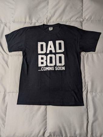 Dad Bod Coming Soon Black T-Shirt Men's Large 100 Percent Cotton ...
