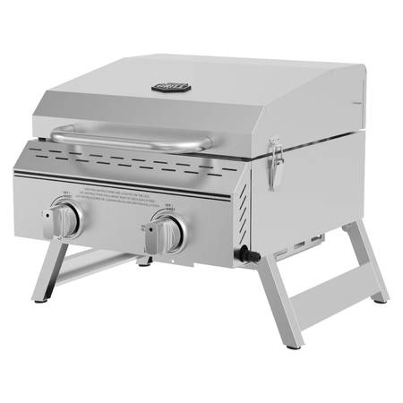 Expert Grill 2 Burner Tabletop Propane Gas Grill, Stainless Steel ...