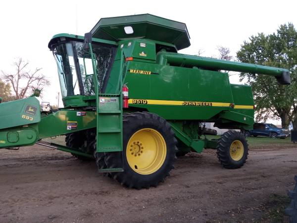 1998 John Deere 9510 combine & 2 heads- sharp retirement machine - farm ...