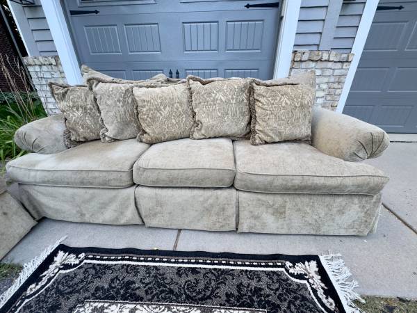 Bernhardt 3 seat Couch and Oversized 2 Person Chair w/Pillows ...