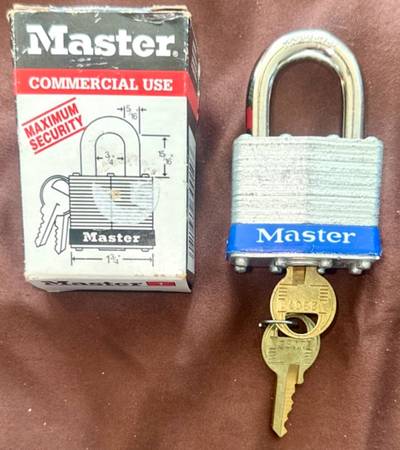 Master Lock Maximum Security Commercial Grade-Padlock-#1 with Two Keys ...