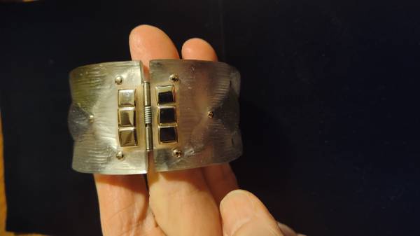 Alexis Bittar Purple/Yellow Lucite Flower Brooch/Clamper Bracelet-ea ...