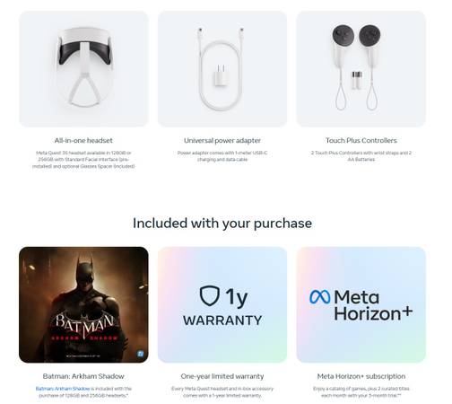 NEW IN BOX META QUEST 3S 128 Batman Warranty and 3 months Horizon ...